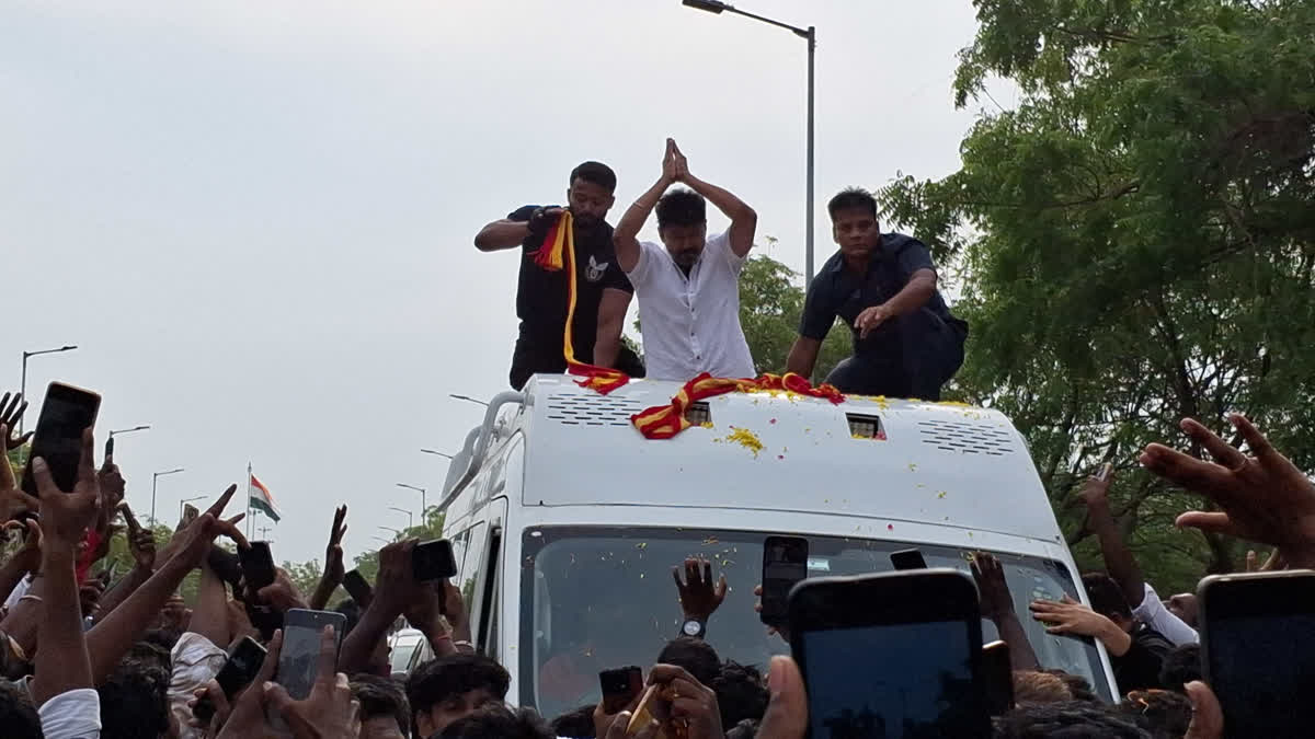 Actor And TVK Leader Vijay Arrives At Madurai To Shoot For 'Jananayakan'