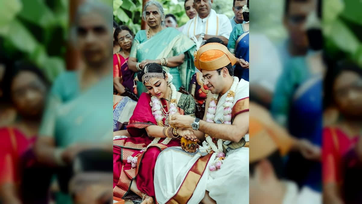 BJP MP Tejasvi Surya Ties Knot With Carnatic Singer Sivasri Skandaprasad