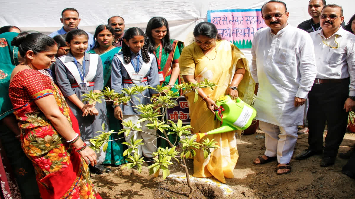 Delhi CM Rekha Gupta Plants 'Sindoor' Sapling At Govt School