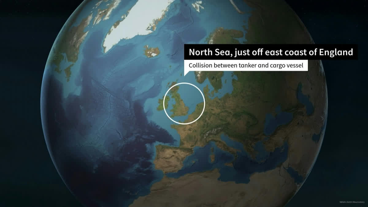 Fuel Tanker, Cargo Ship Collide And Catch Fire In North Sea Off Britain ...