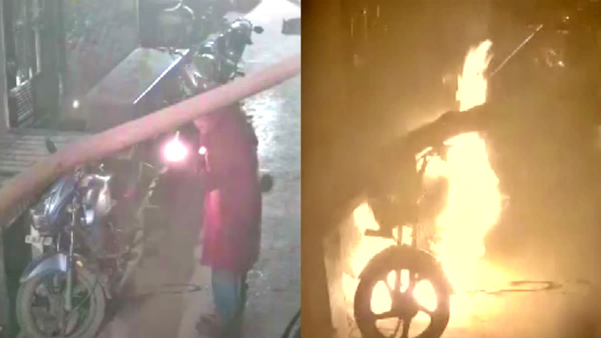 Watch: Delhi woman sets bike on fire, incident caught on camera