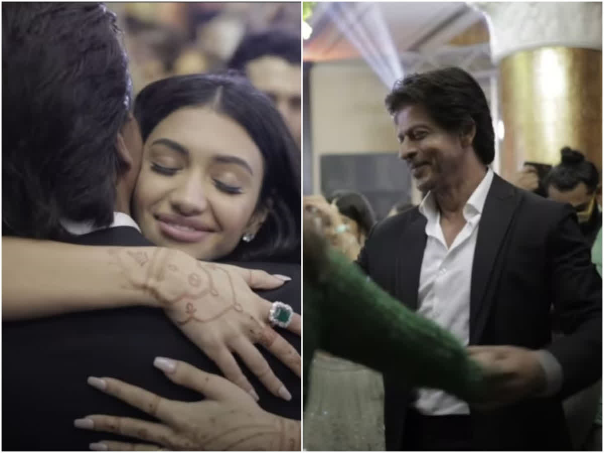 Unseen video of Shah Rukh Khan planting kiss on Alanna Panday's cheeks at latter's wedding ...