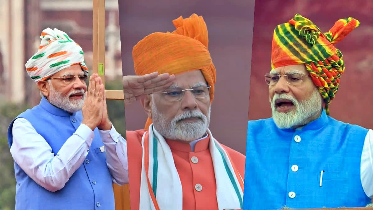 PM Modi Marks 79th Independence Day In Saffron Turban, Continuing A ...