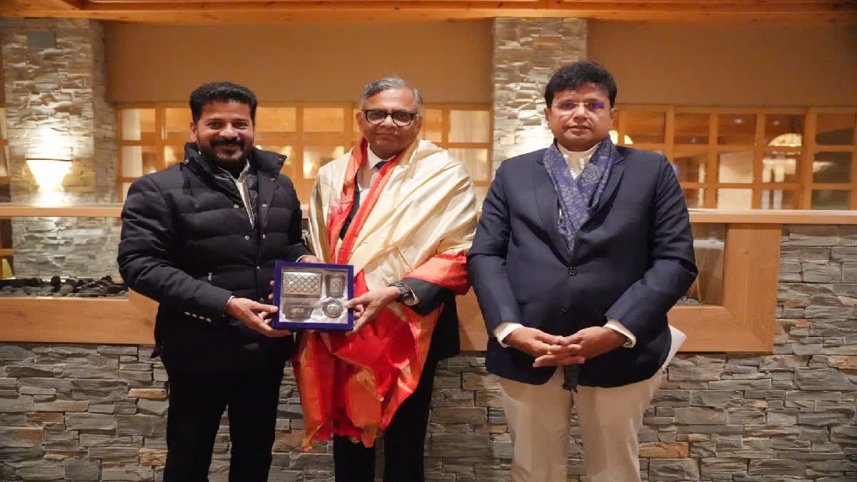 దావోస్ లో బిజీబిజీగా సీఎం రేవంత్ - టాటా, అదానీ గ్రూప్స్ ఛైర్మన్లతో భేటీ ...