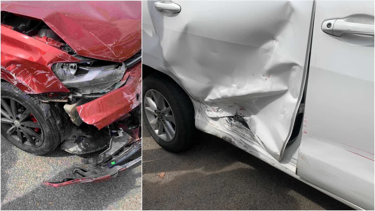 ಬೆಂಗಳೂರು: ವಿಧಾನಸೌಧದ ಮುಂಭಾಗದಲ್ಲಿ ಅಪಘಾತಕ್ಕೀಡಾದ ಶಾಸಕರ ಕಾರು - MLA Car Crash