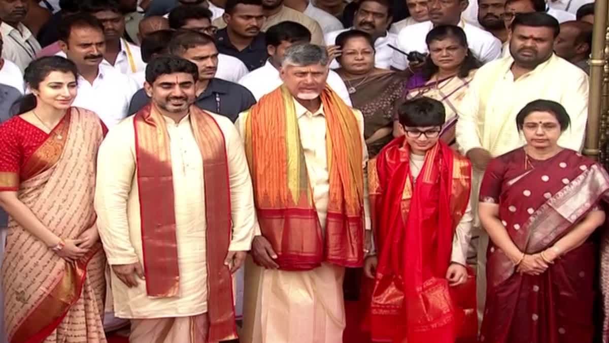 AP CM Chandrababu Naidu Visits Tirumala With Family On Grandson Devansh’s Birthday
