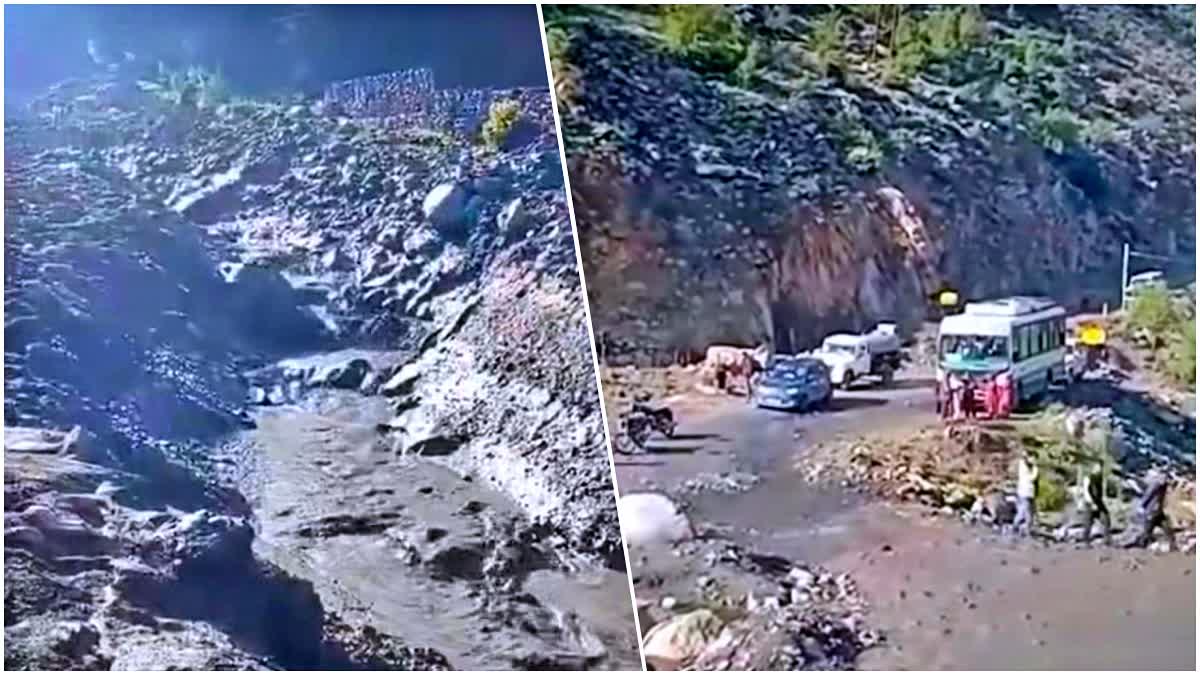 फ्लैश फ्लड से लाहौल के नाले में आई बाढ़, उदयपुर-तांदी सड़क पर आया मलबा, 7 घंटे तक फंसी रही ...