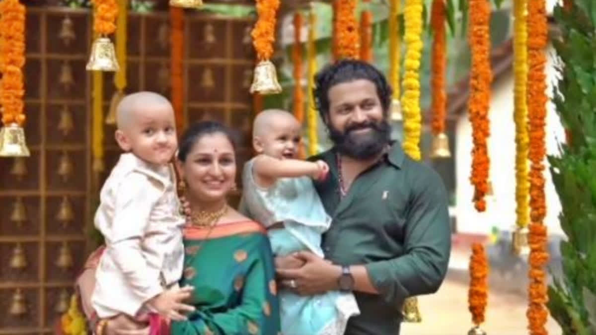 Kantara actor Rishab Shetty celebrates daughter Radhya's ear-piercing ...