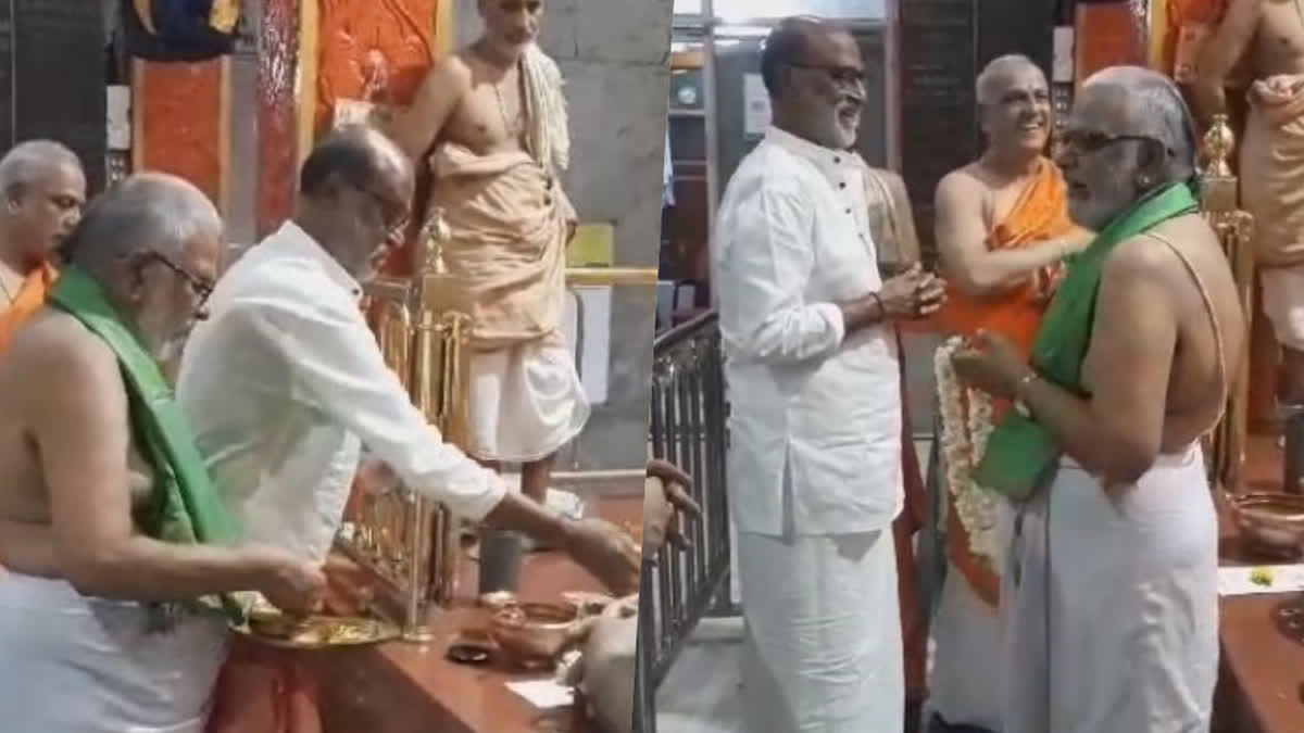 Rajinikanth offers prayers at Raghavendra Swamy Mutt after his visit to ...