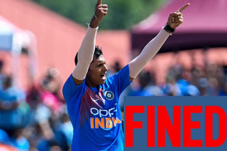 Navdeep Saini fined by ICC for wicket celebration