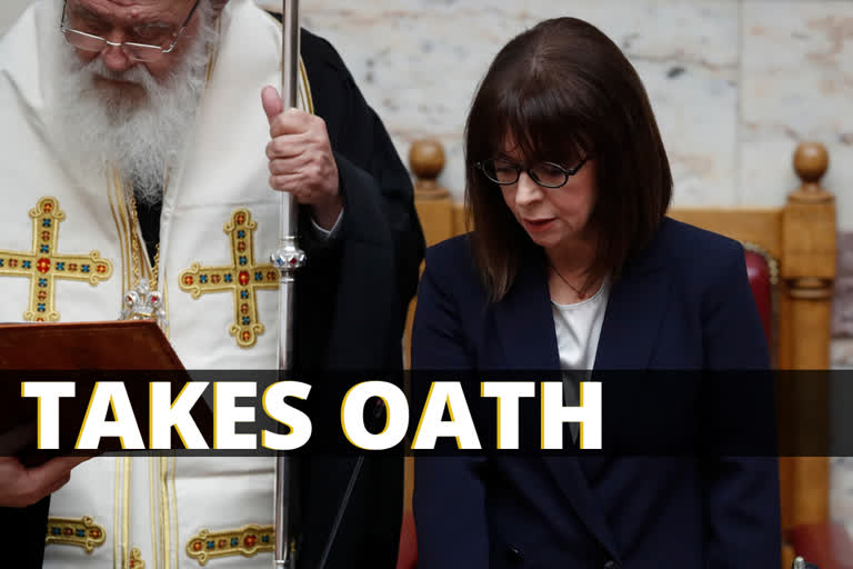 Greece's first female president sworn in